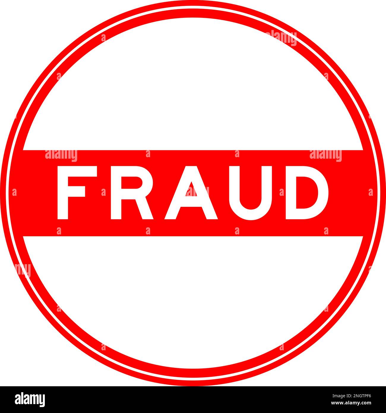 Red color round seal sticker in word fraud on white background Stock ...