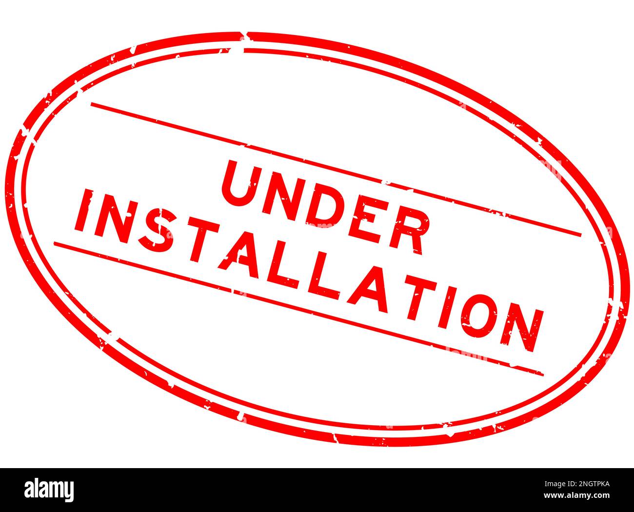 Grunge red under installation word oval rubber seal stamp on white background Stock Vector Image ...