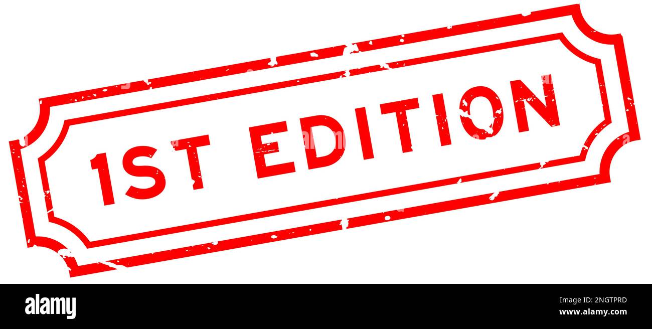 Grunge black 1st (First) edition word rubber seal stamp on white background Stock Vector Image ...