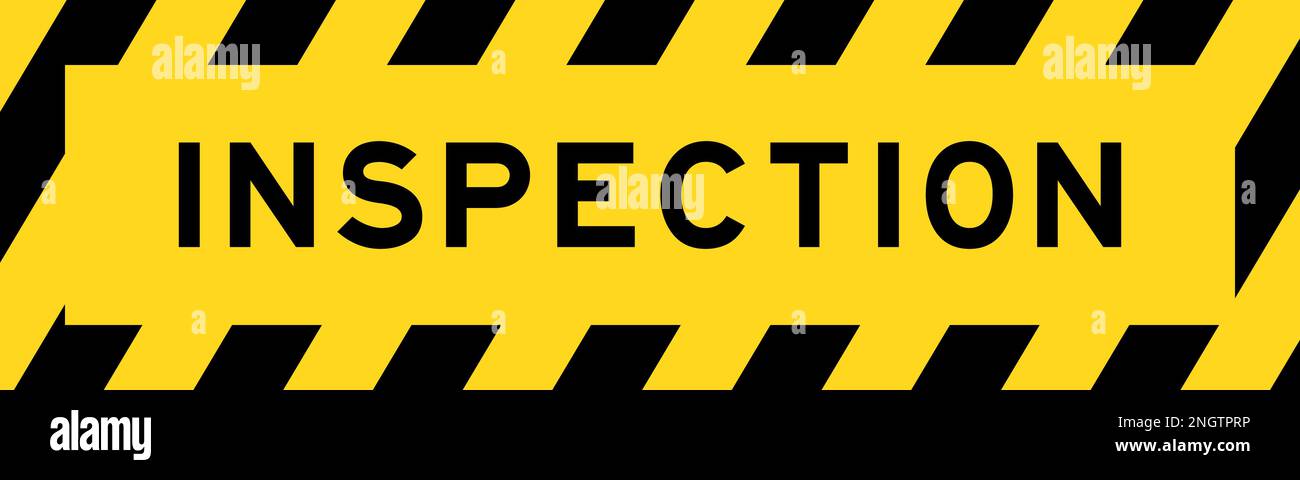 Yellow and black color with line striped label banner with word ...