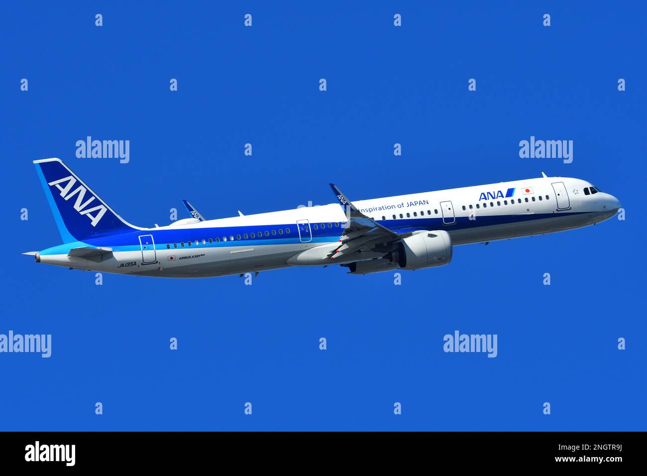 Tokyo, Japan - December 26, 2020: All Nippon Airways (ANA) Airbus A321-200N (JA135A) passenger ...