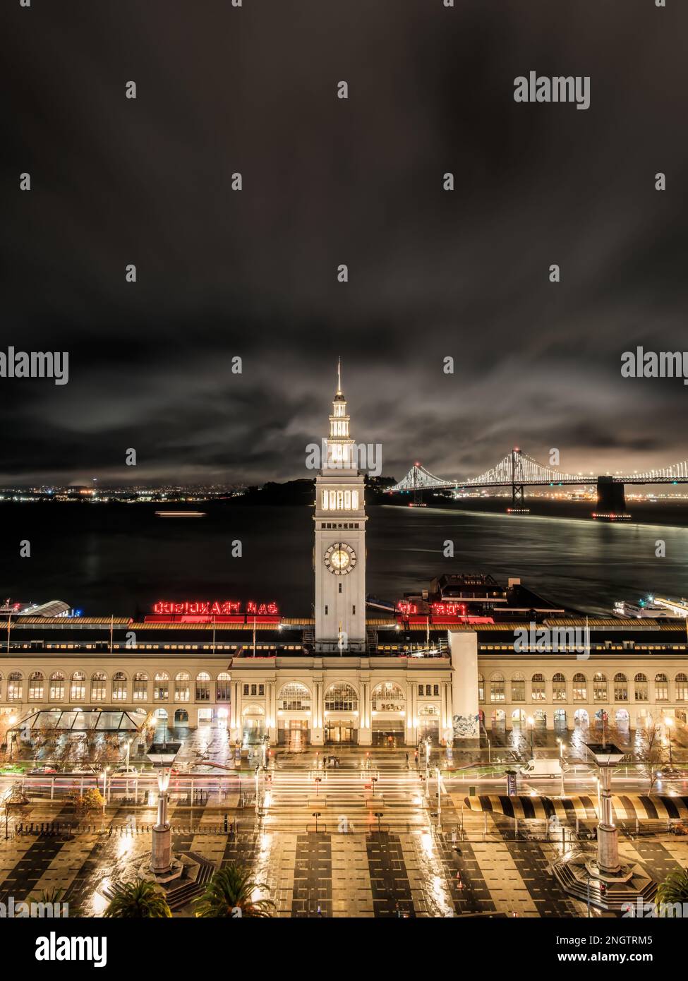 San Francisco, USA - December 30th 2022: Night time view of Harry ...