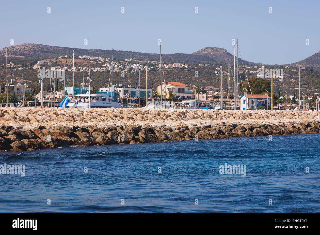 Harbor in Latchi commune, part of Polis city in Cyprus island country ...