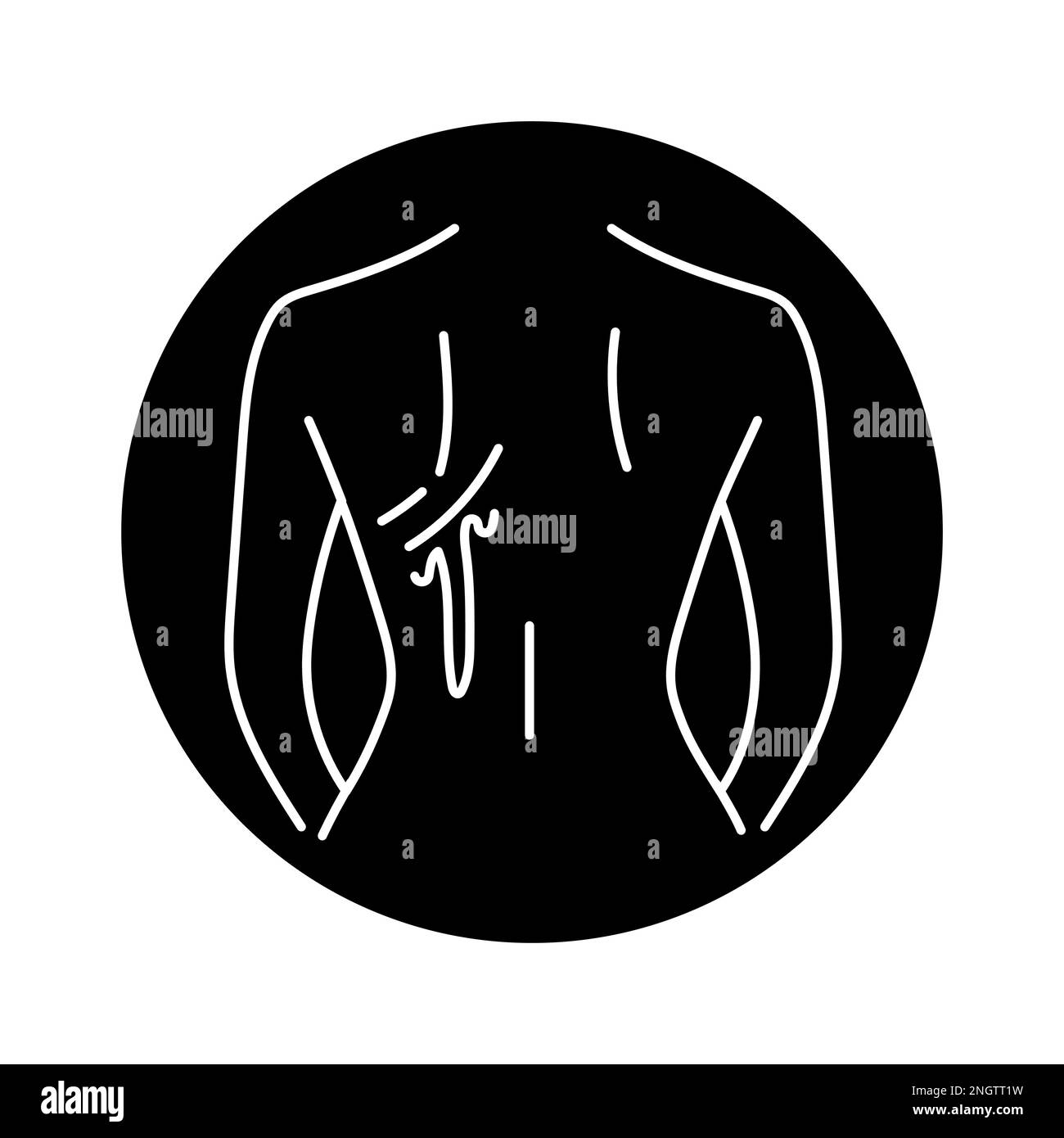 A cut on the back color line icon. Injuries concept. Pictogram for web ...