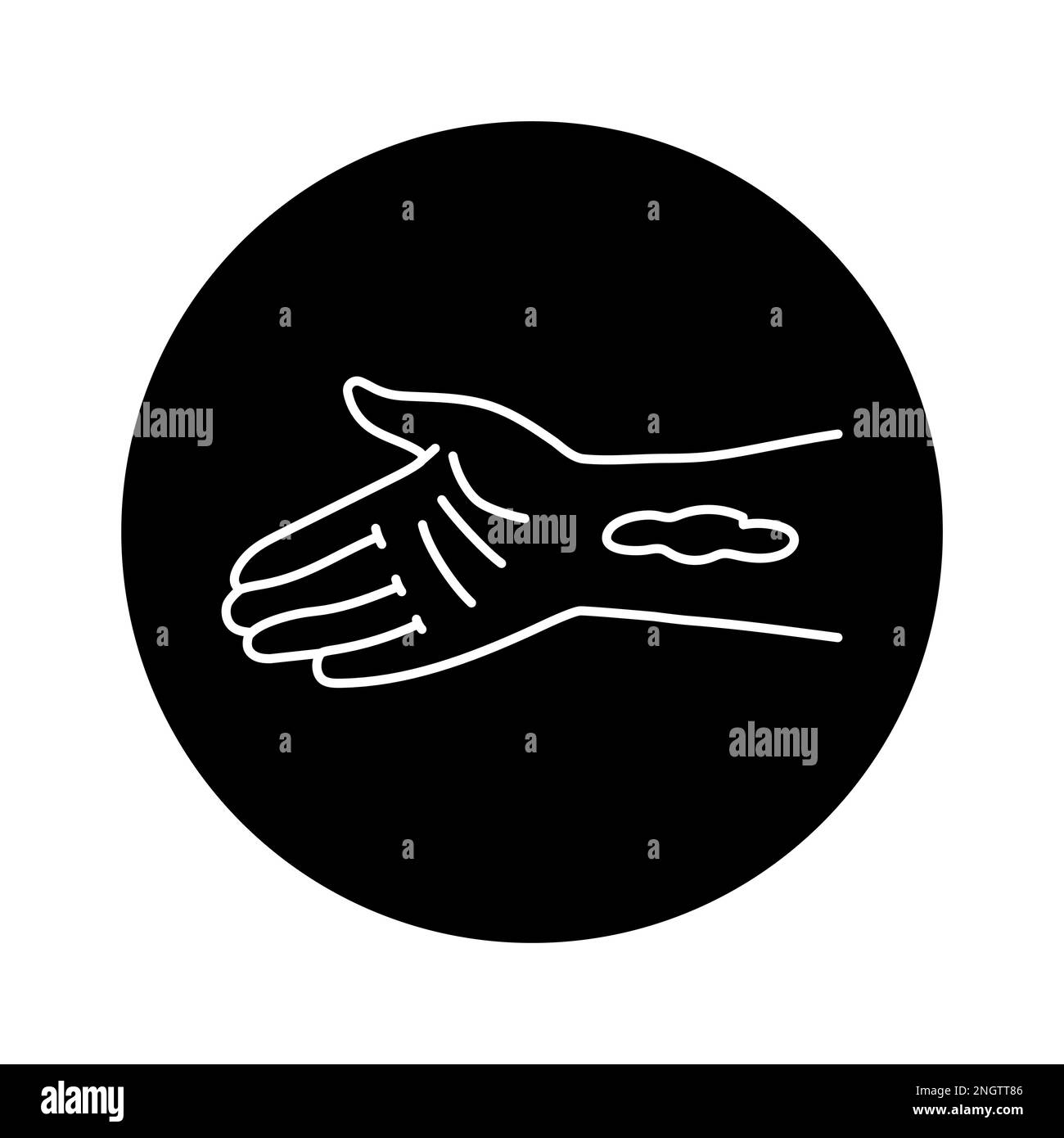 Arterial bleeding from hand color line icon. Injuries concept ...