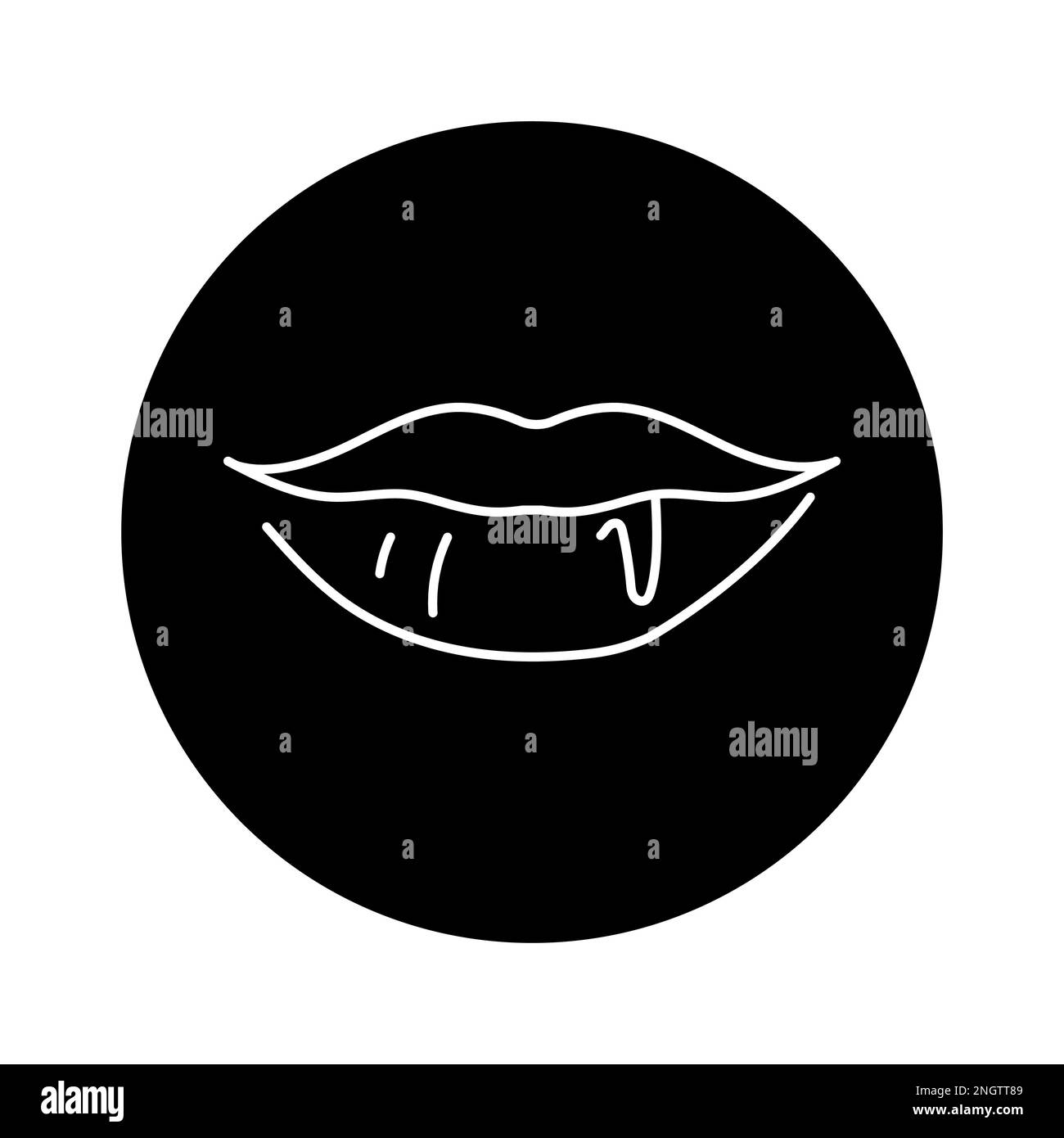 Bleeding from lips color line icon. Injuries concept. Pictogram for web ...