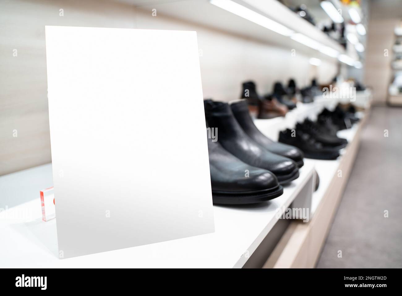 perspective view of point of sale empty shelf sign poster holder mockup ...