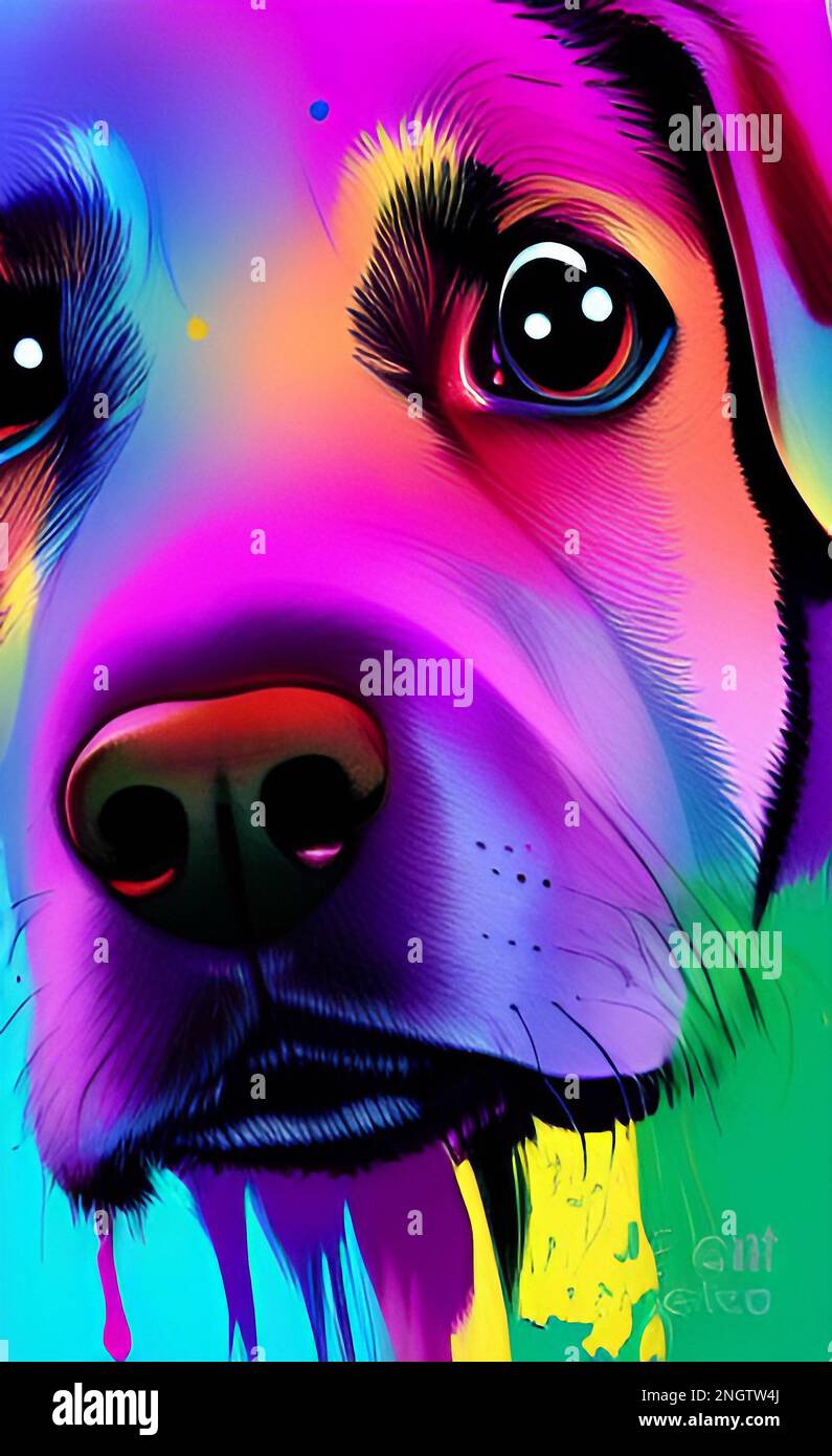 Colorful Dog Painting