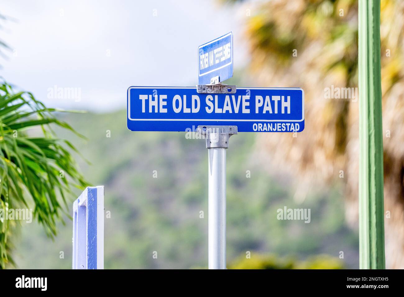 The Old Slave Path in Oranjestad on Dutch Caribbean Island Sint ...