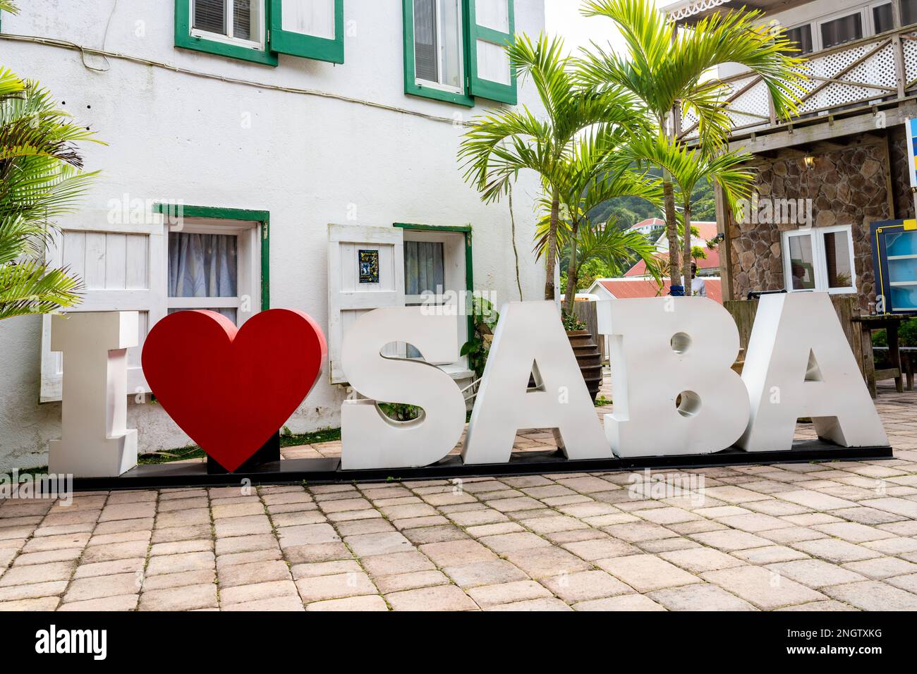 I love Saba sign, daily life on Dutch Caribbean Island Saba. (Photo by ...