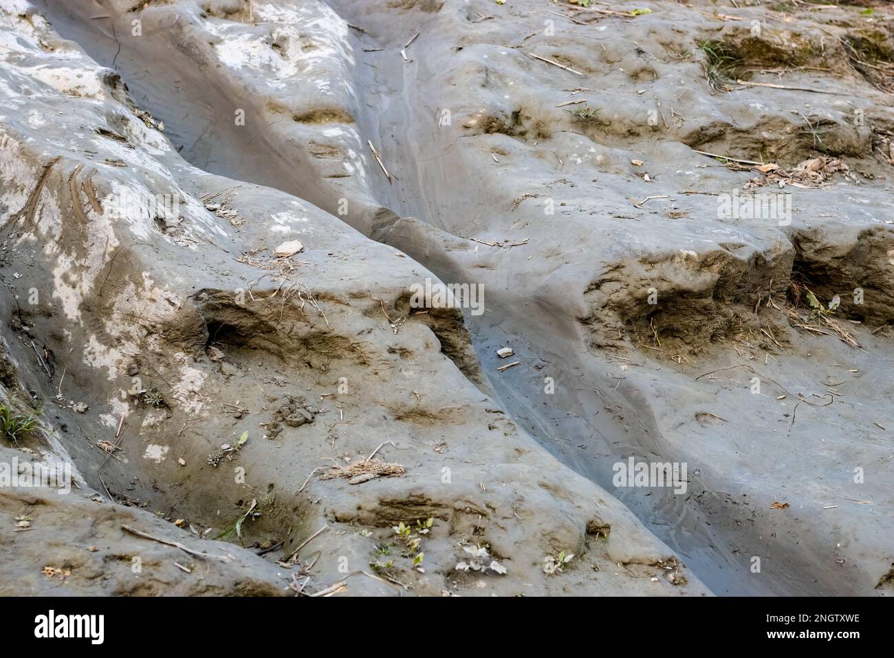 Hard mud soil beside the river with dirt Stock Photo - Alamy