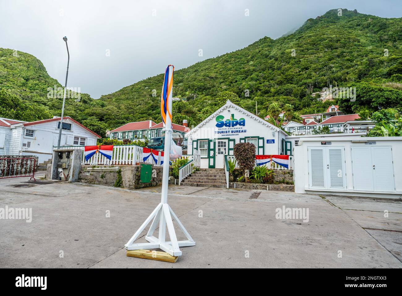 Tourist Bureau, daily life on Dutch Caribbean Island Saba. (Photo by ...