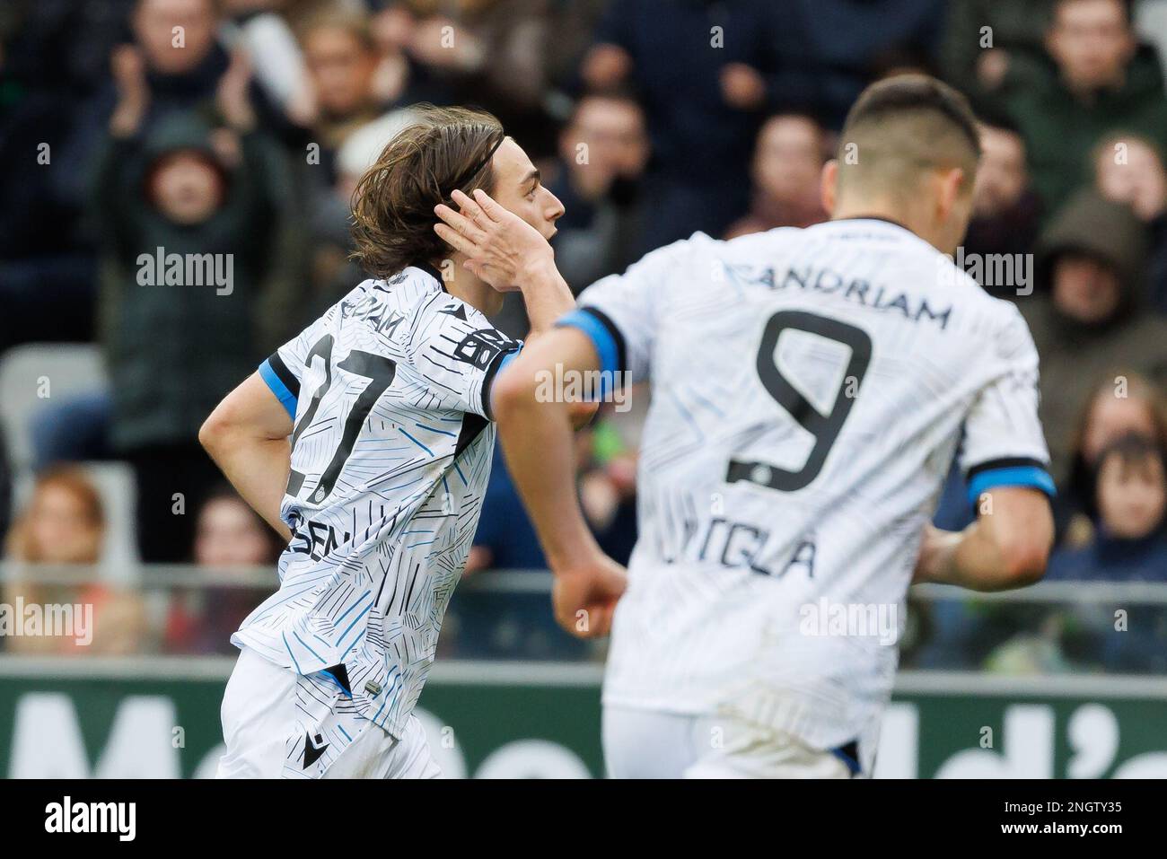 Club's Casper Nielsen celebrates after scoring during a soccer match ...