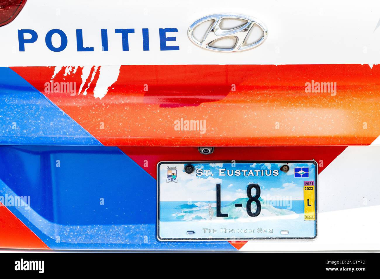 Dutch Police car with Caribbean number plater in Oranjestad on Dutch ...