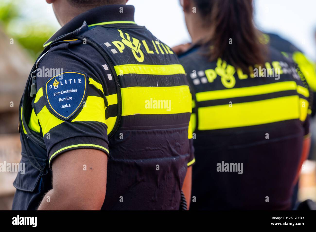 Dutch Police on Dutch Caribbean Island Saba. (Photo by DPPA/Sipa USA ...