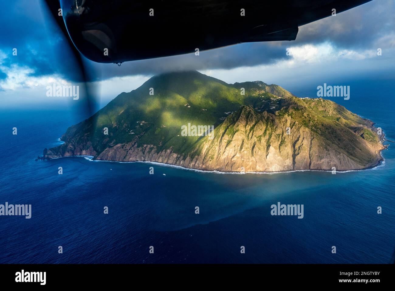 Saba Dutch Caribbean Island from above. (Photo by DPPA/Sipa USA Stock Photo - Alamy