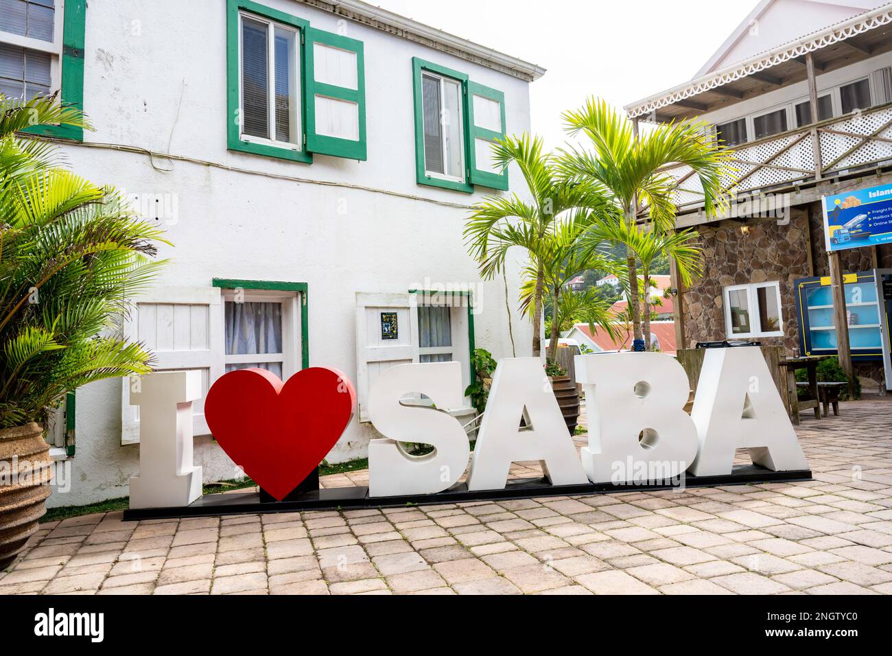 I love Saba sign, daily life on Dutch Caribbean Island Saba. (Photo by ...
