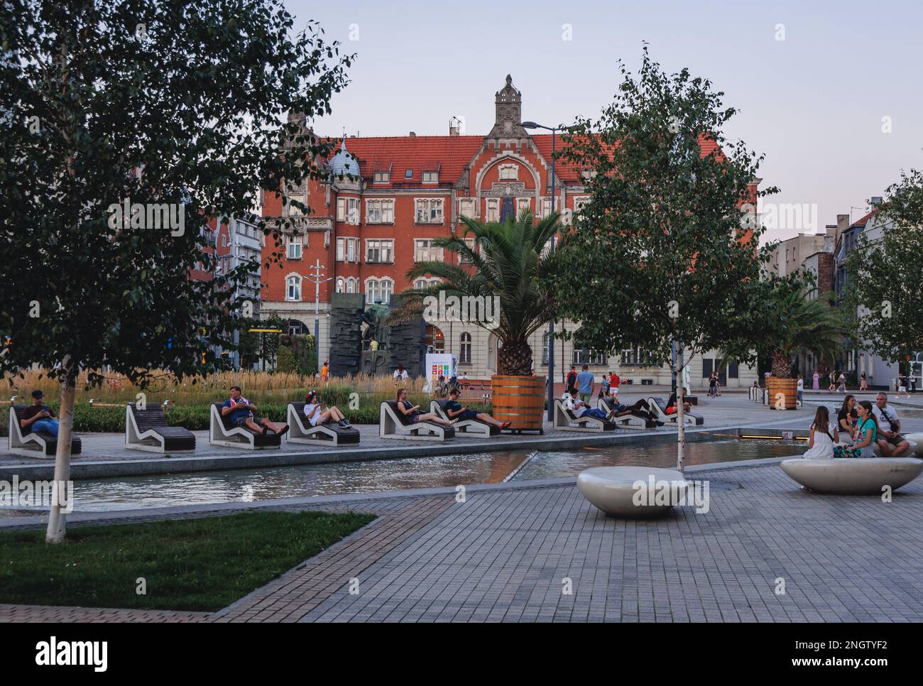 Silesian Museum and Square of Defenders in Katowice city, Silesia ...