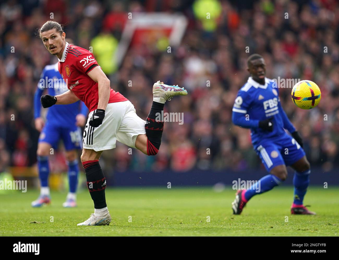 Manchester United's Marcel Sabitzer in actionduring the Premier League ...