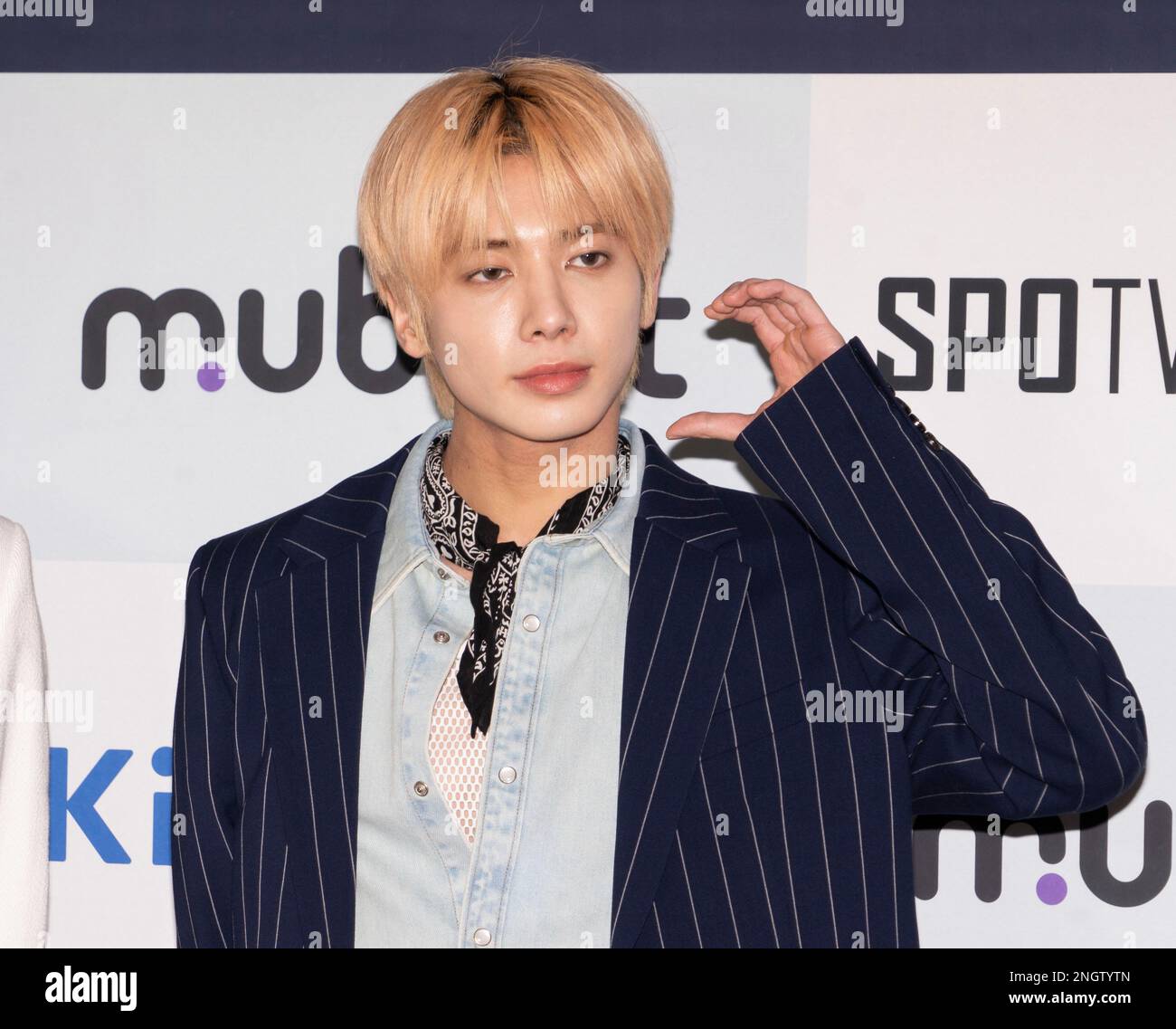 Seoul, South Korea. 18th Feb, 2023. (L to R) Soobin, Hueningkai, Beomgyu, Yeonjun and Taehyun, K ...