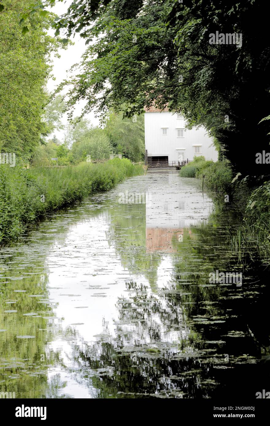 The water channel leading to the mill at Anglesey Abbey, England Stock ...