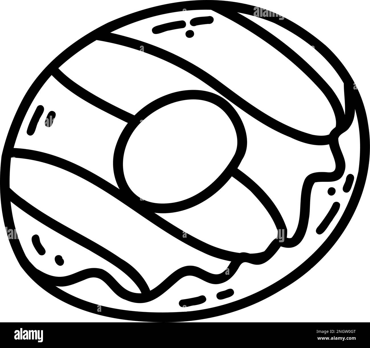 Hand drawn doodle tasty donut. Outline vector illustration of glazed ...