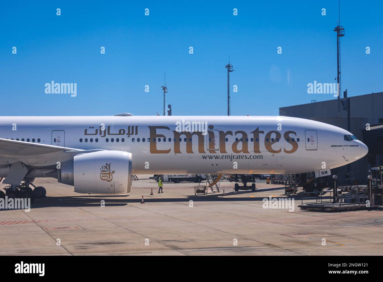 A6-ENM Boeing 777-300ER of Emirates airline in Larnaca International ...