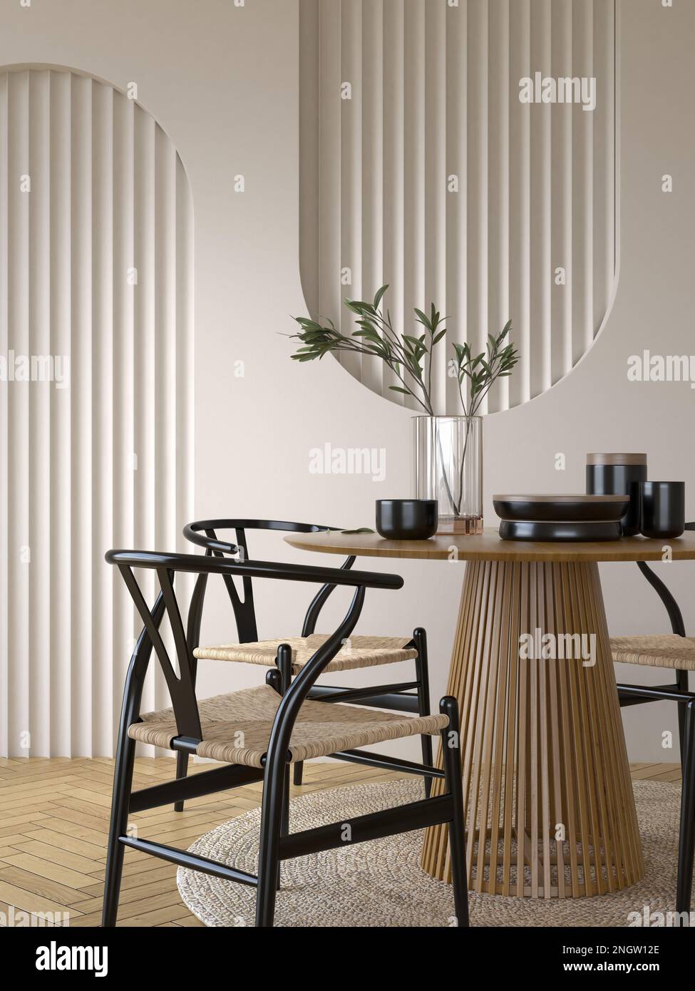 Modern style conceptual interior room 3 d illustration Stock Photo - Alamy
