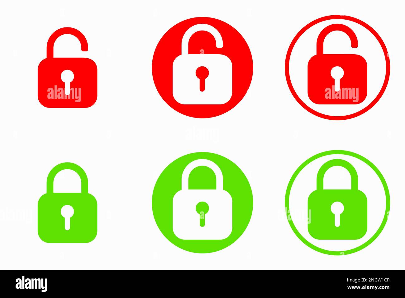 Set of padlock icon, lock and unlock icons. Safety protect symbols ...
