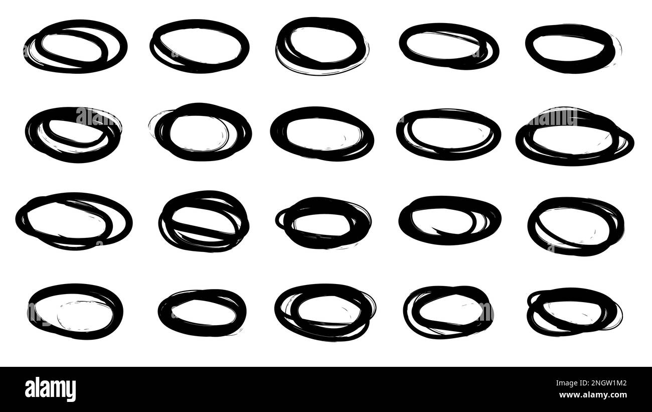 Vector abstract hand drawn marker ellipses. Hand drawn abstract grunge ...