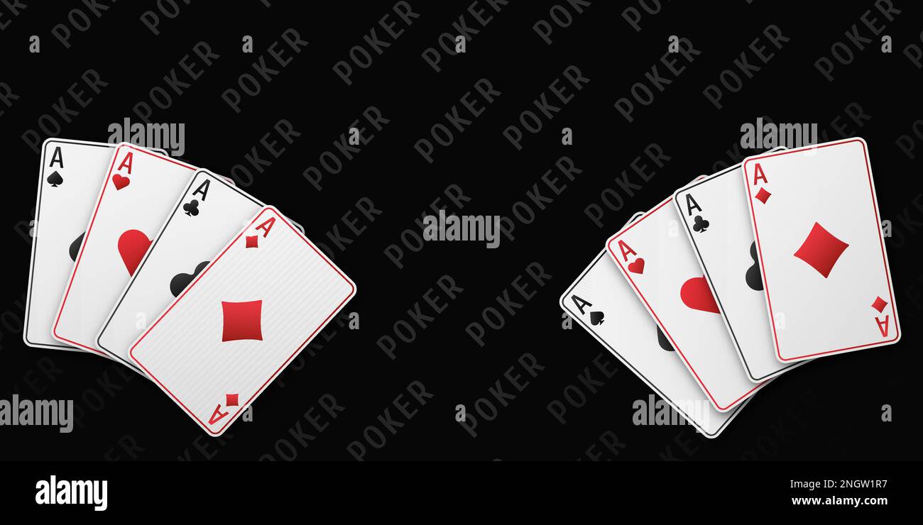 Hand fan of playing cards consisting of four Ace of Spades, Diamonds ...