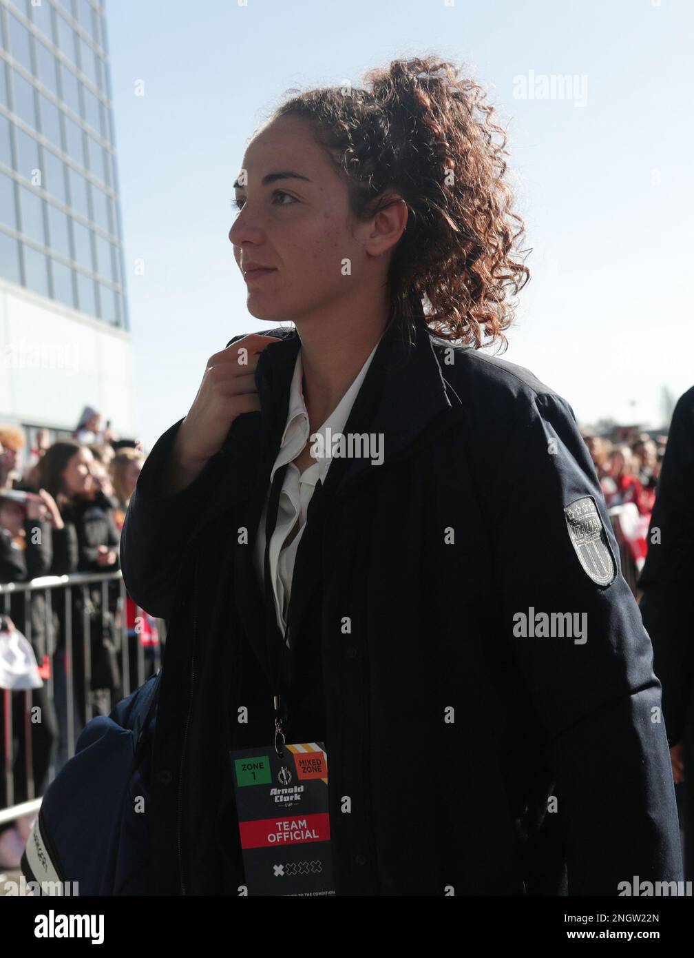 Italy's Maria Luisa Filangeri arrives ahead of the Arnold Clark Cup ...