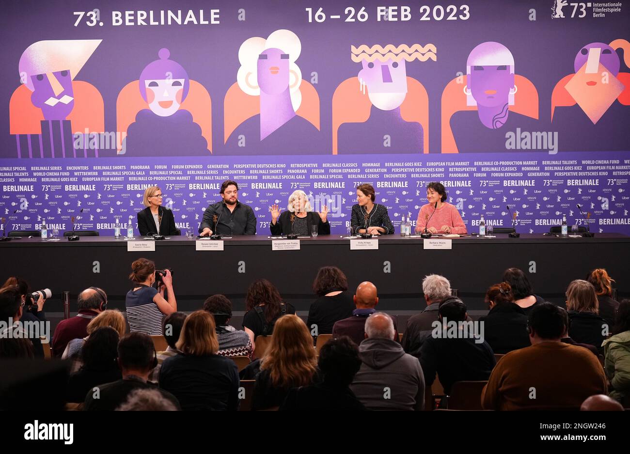 Berlin, Germany. 19th Feb, 2023. Katrin Renz (l-r), producer, Ronald ...