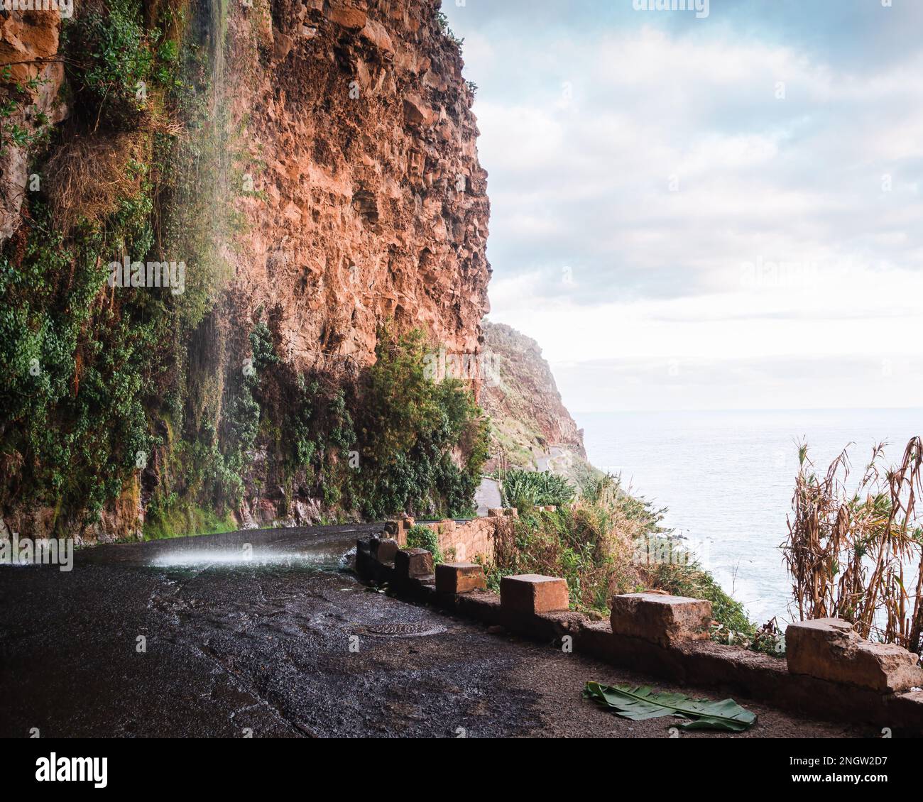 Anjos Waterfall at Sunset in Ponta do Sol, Madeira Stock Photo - Alamy