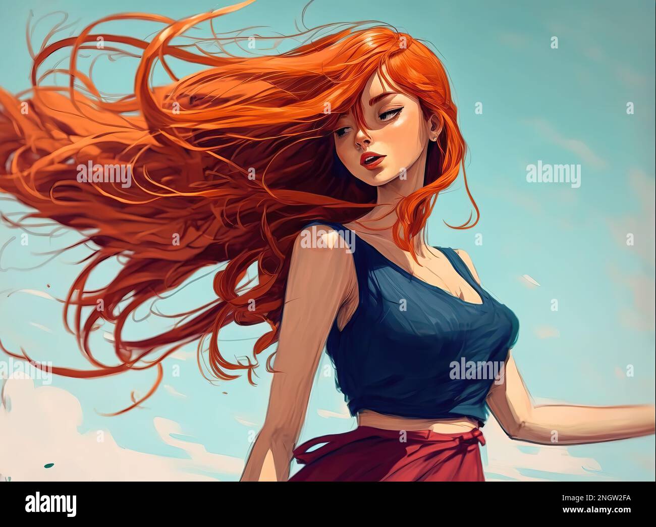 Pretty Blonde Girl Cartoon
