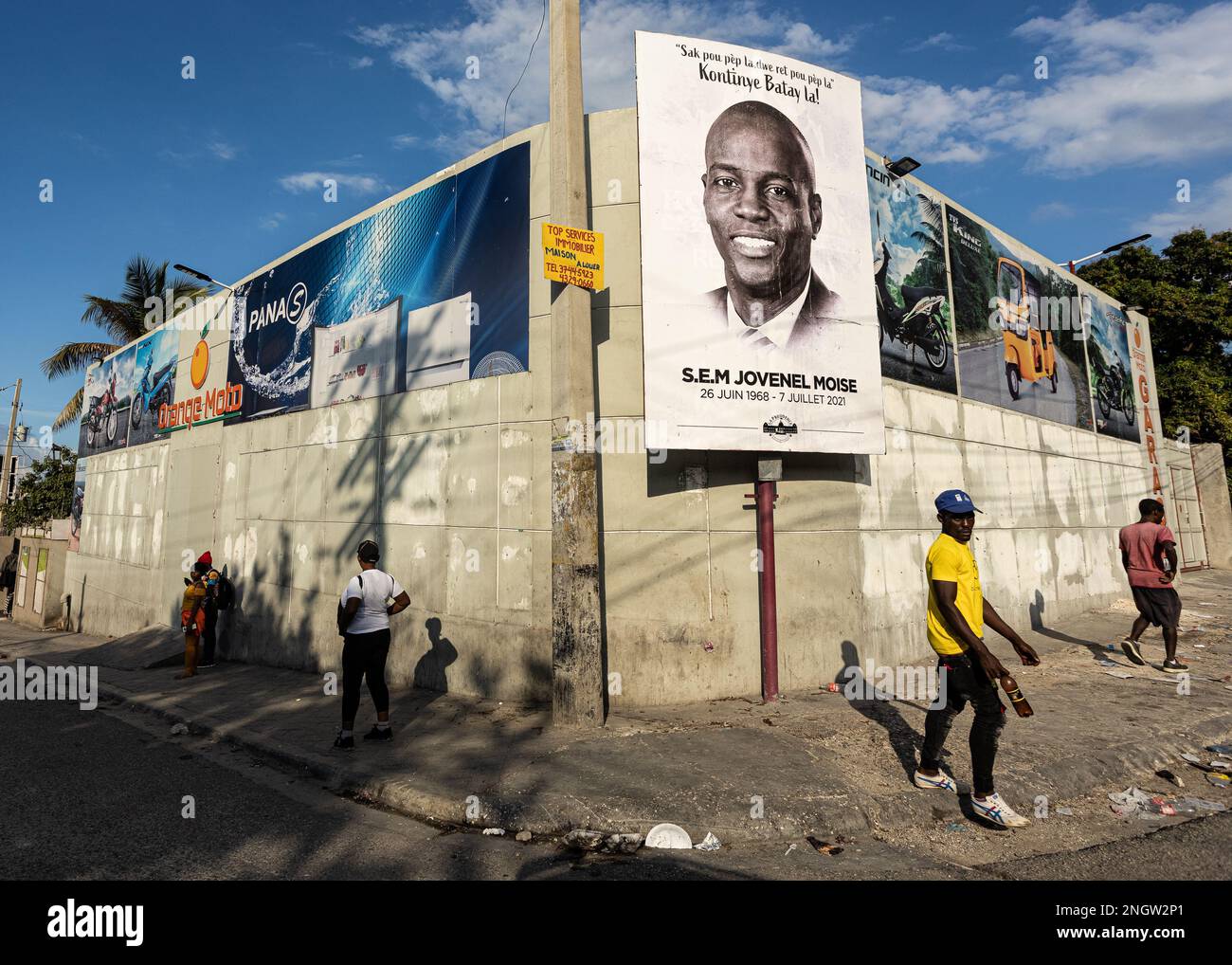 Port Au Prince, Haiti. 13th Nov, 2022. A poster memorializing the slain ...