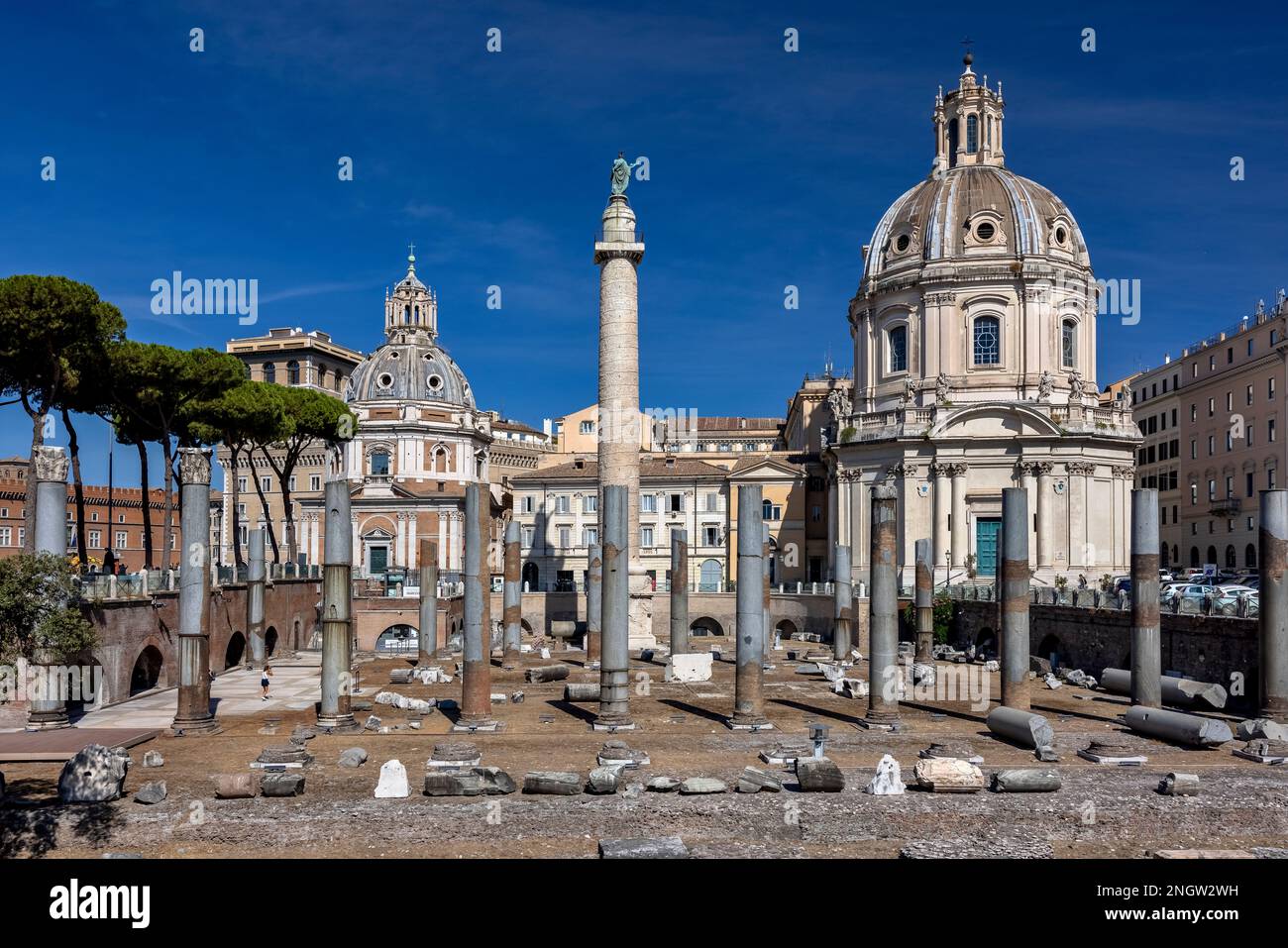 The Trajan's Forum and Basilica Ulpia, in Rome, Italy Stock Photo - Alamy