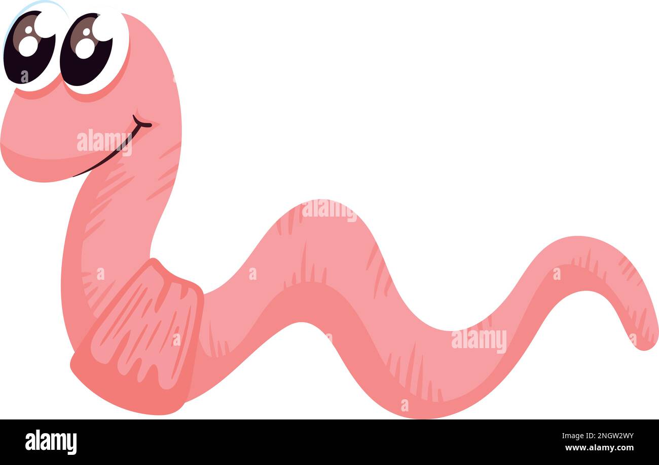 cute worm pink color Stock Vector Image & Art - Alamy