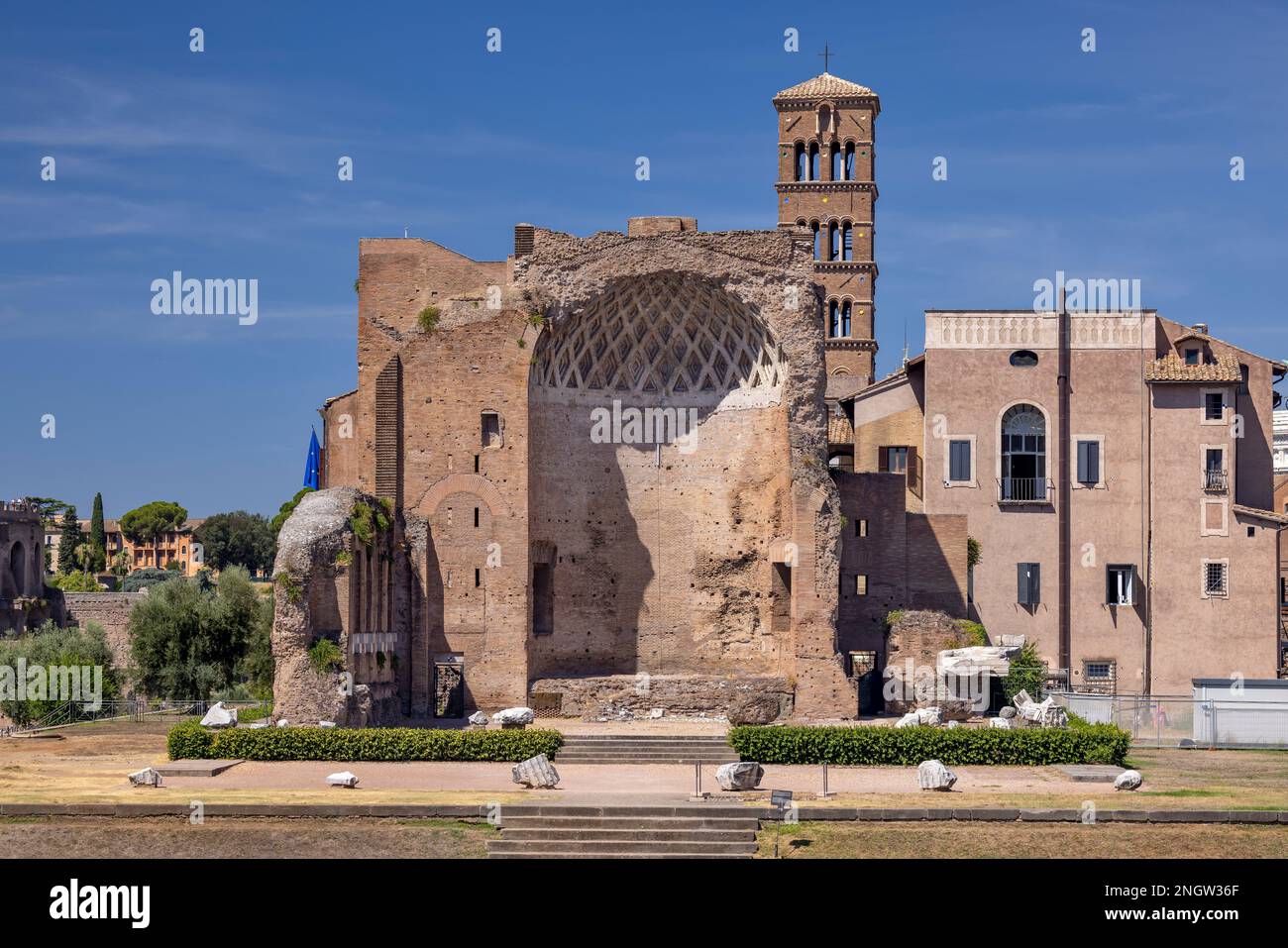 Temple of Venus and Rome in the Roman Forum. Rome. Italy Stock Photo ...