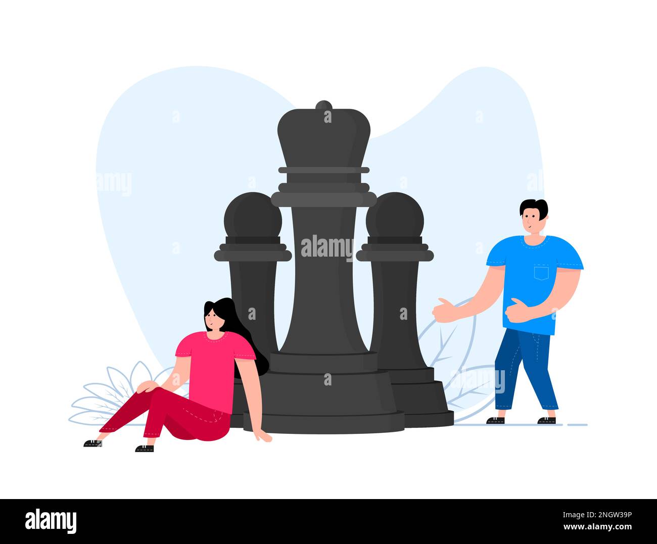 People stand near the chess. Strategies for Success. Chess pieces. Strategy and tactics Stock ...