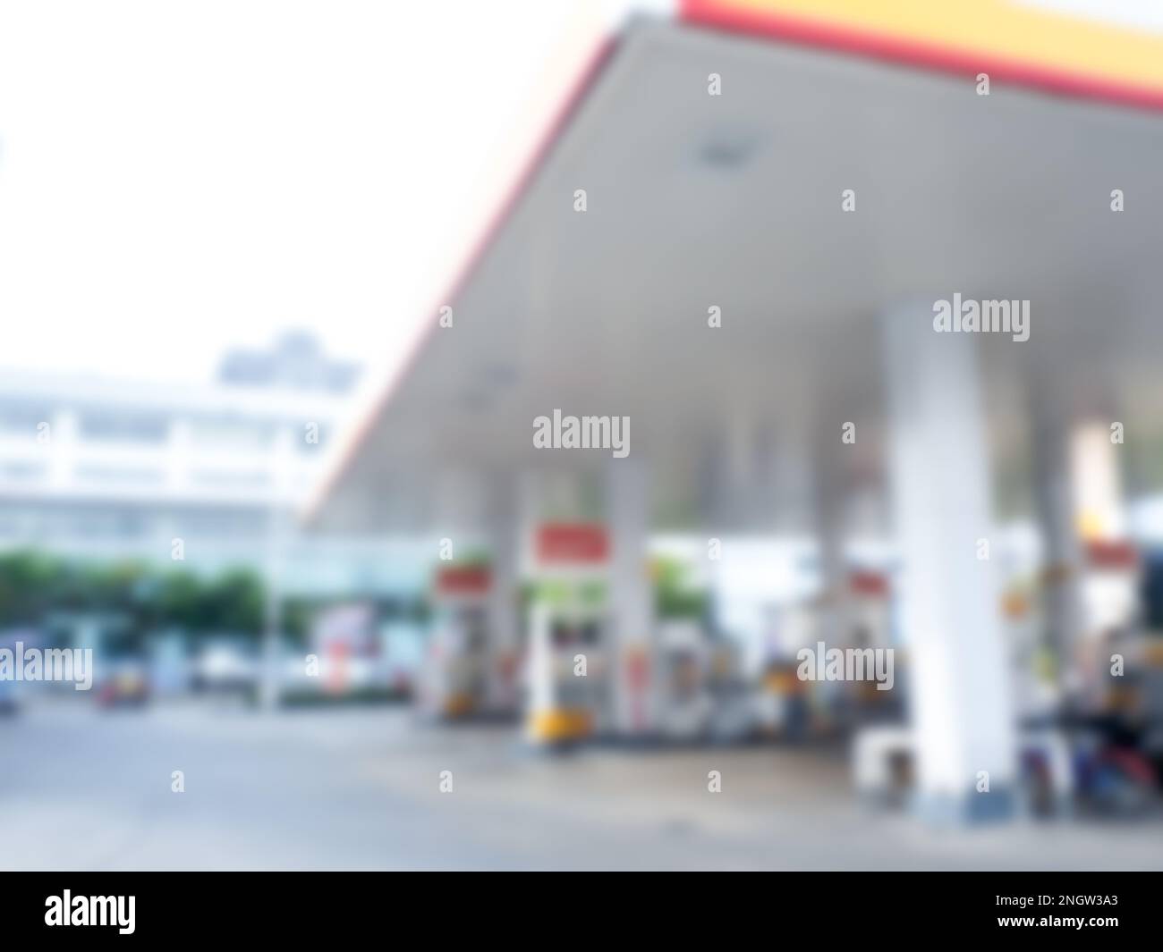 Abstract blur gas station interior. Blurred fuel filling station, soft ...