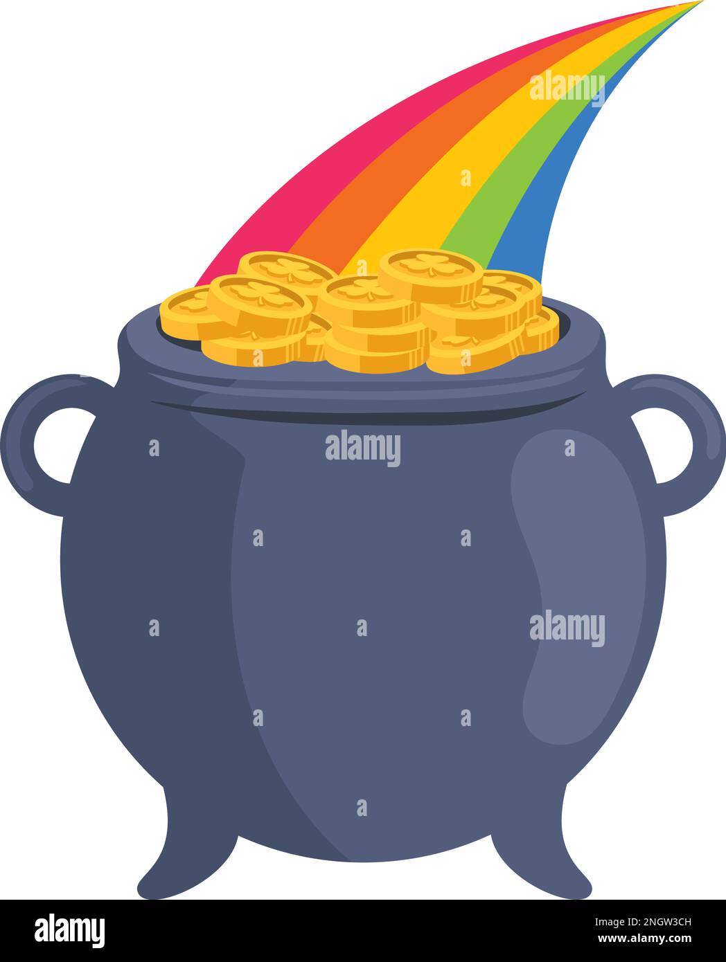 treasure cauldron with rainbow Stock Vector Image & Art - Alamy