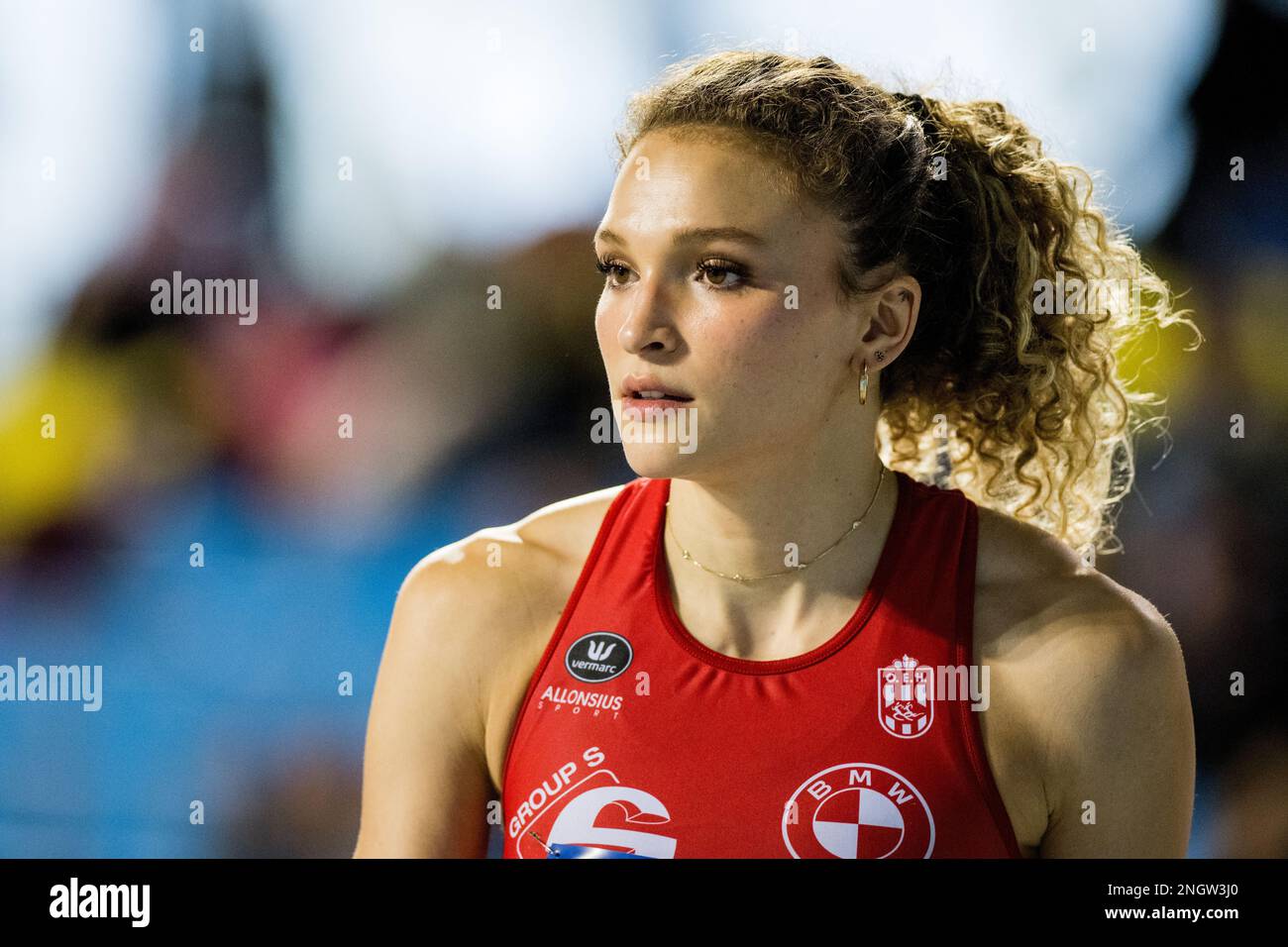 Martina Weil Restrepo pictured in action during the women's 200m race ...