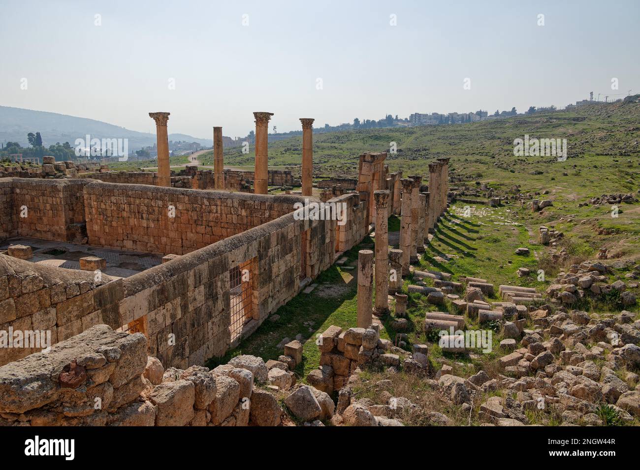 The three churches complex in the ancient Greco-Roman city of Jerash ...
