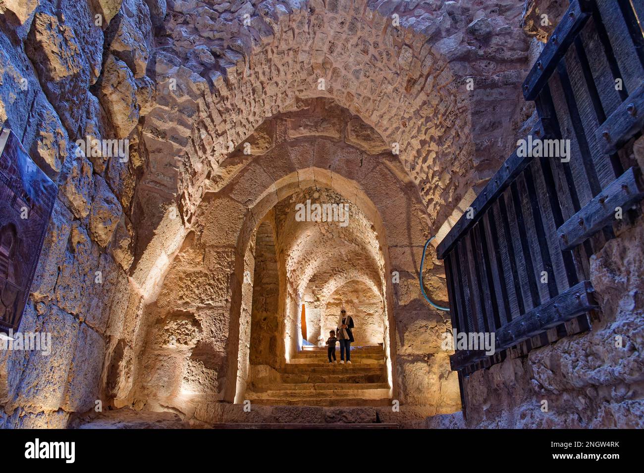Interior of Ajloun Castle, built in northwestern Jordan by the Ayyubids ...