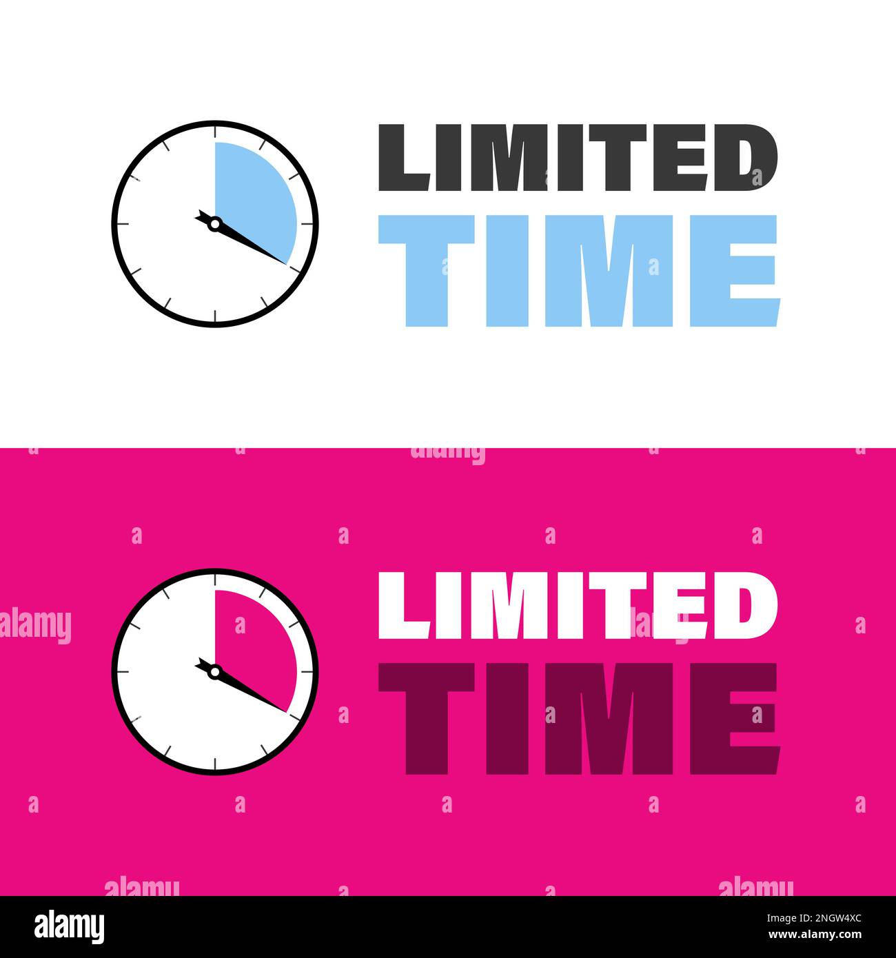 Limited time posters set with clock Stock Vector Image & Art - Alamy