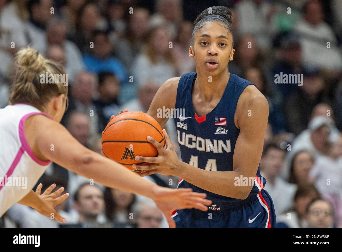 UConn forward Aubrey Griffin (44) in action during an NCAA college ...