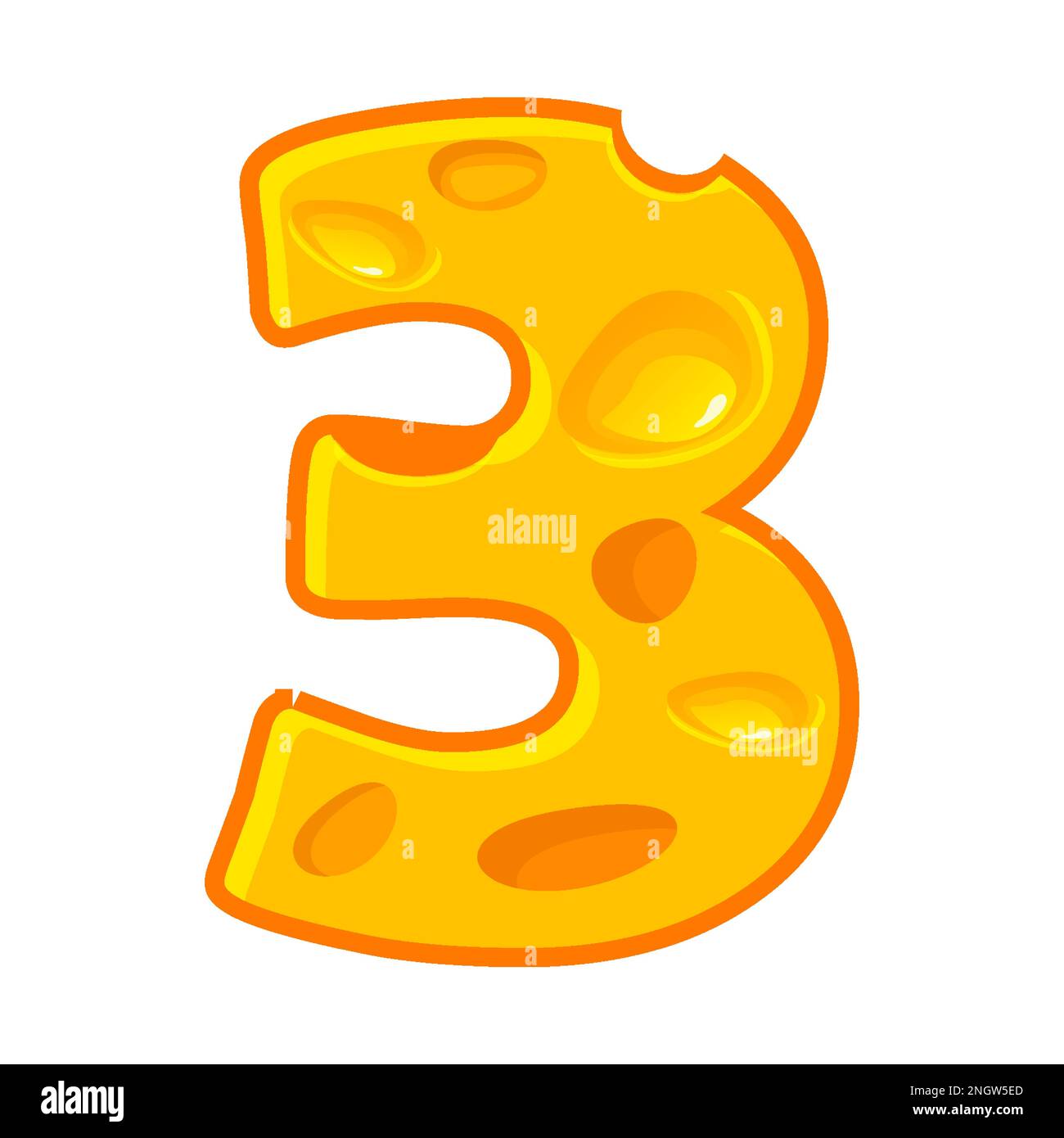 Cheese number 3. Three font kids number. Figure 3 Stock Vector Image ...