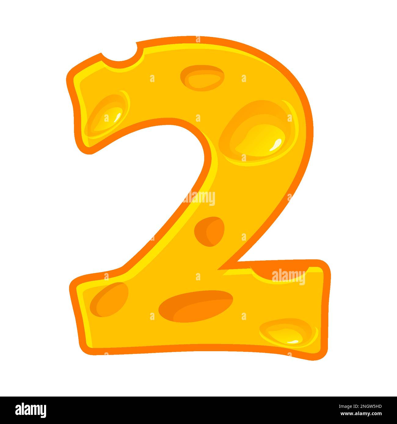 Cheese number 2. Two font kids number. Figure 2 Stock Vector Image ...