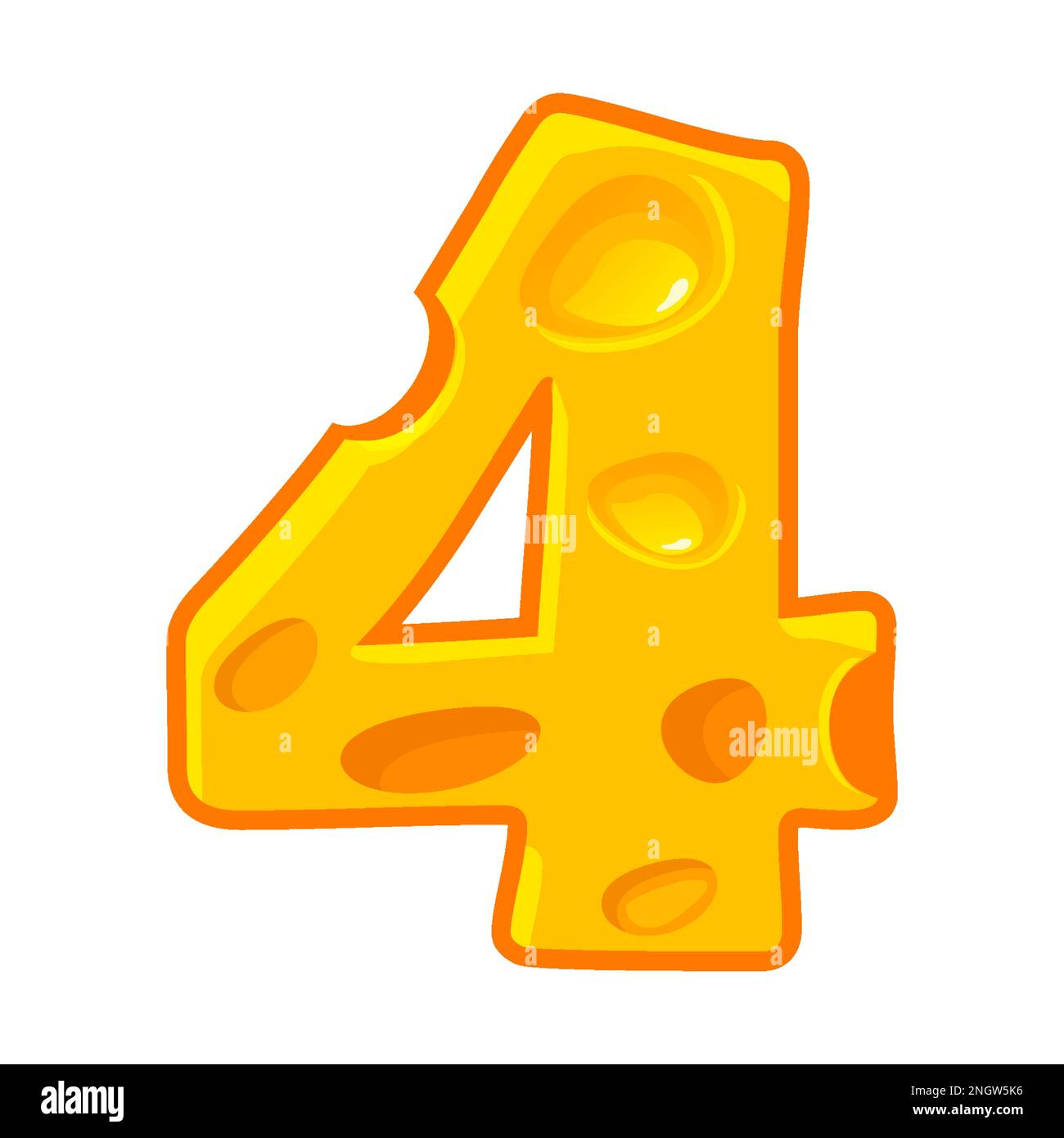 Cheese number 4. Four font kids number. Figure 4 Stock Vector Image ...